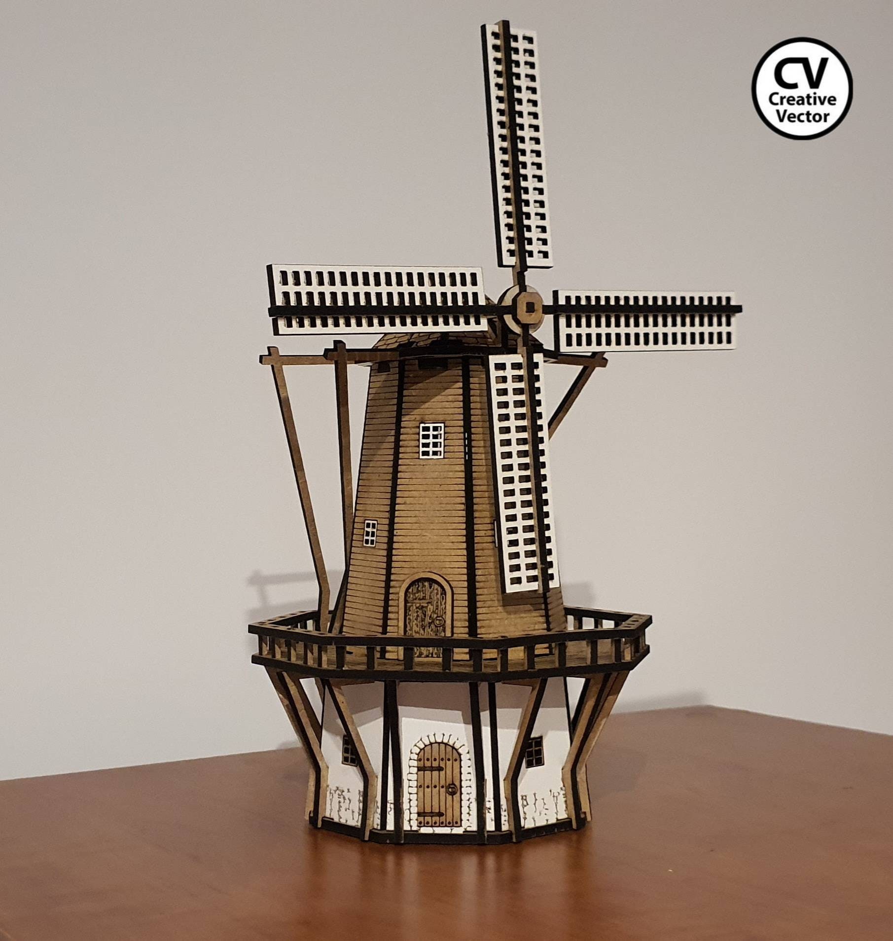 Dutch Windmill Lightburn Patterns Laser files Scale - Etsy Polska