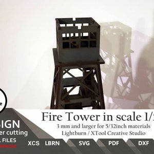 Files Fo Laser SVG | Ai | Dxf | Fire Tower | Scale 1/56 | Laser Cut ...