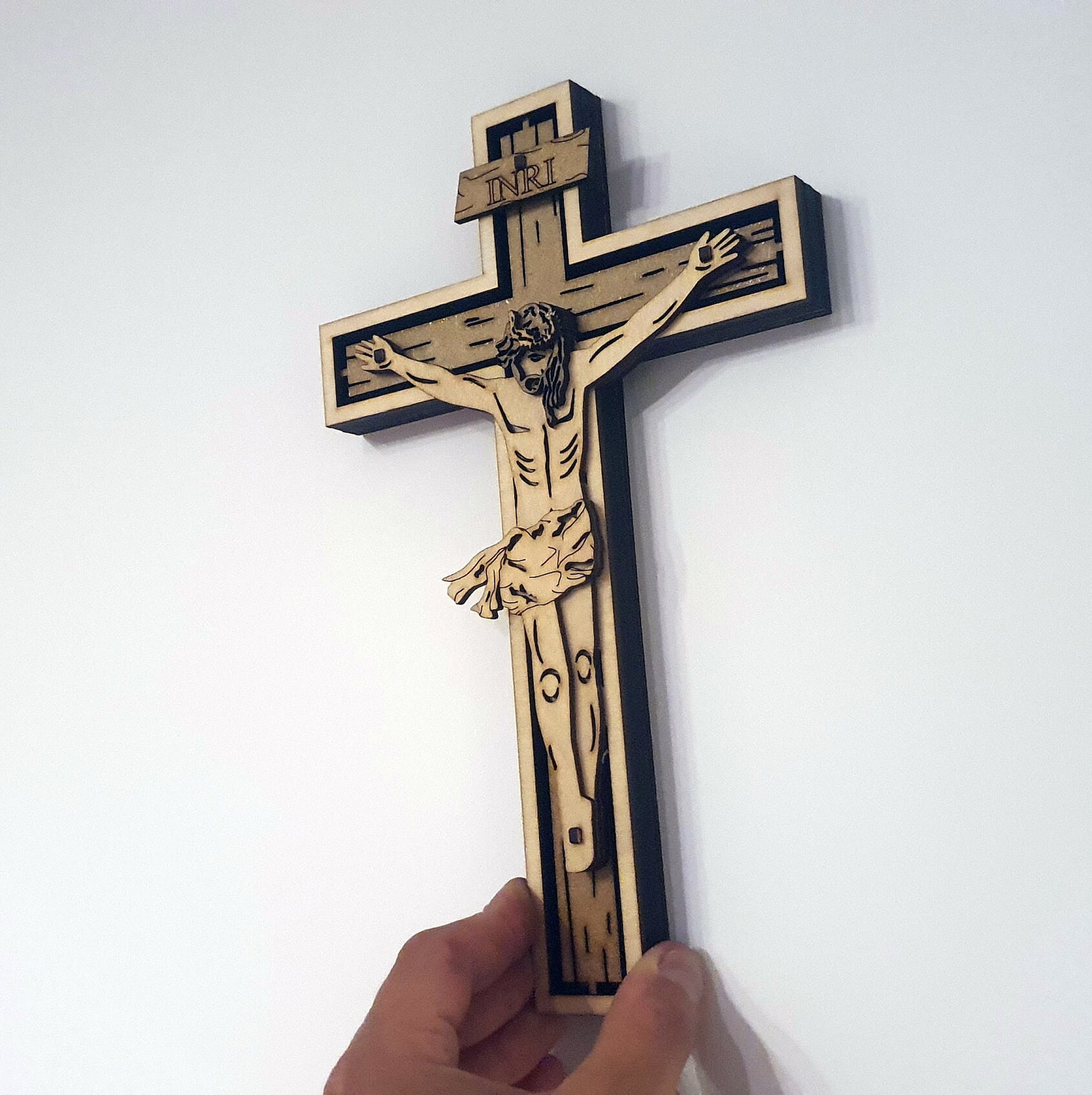 Files for Laser Cut Jesus on Cross: 6-layer Wall Hanging (SVG, DXF,XCS ...