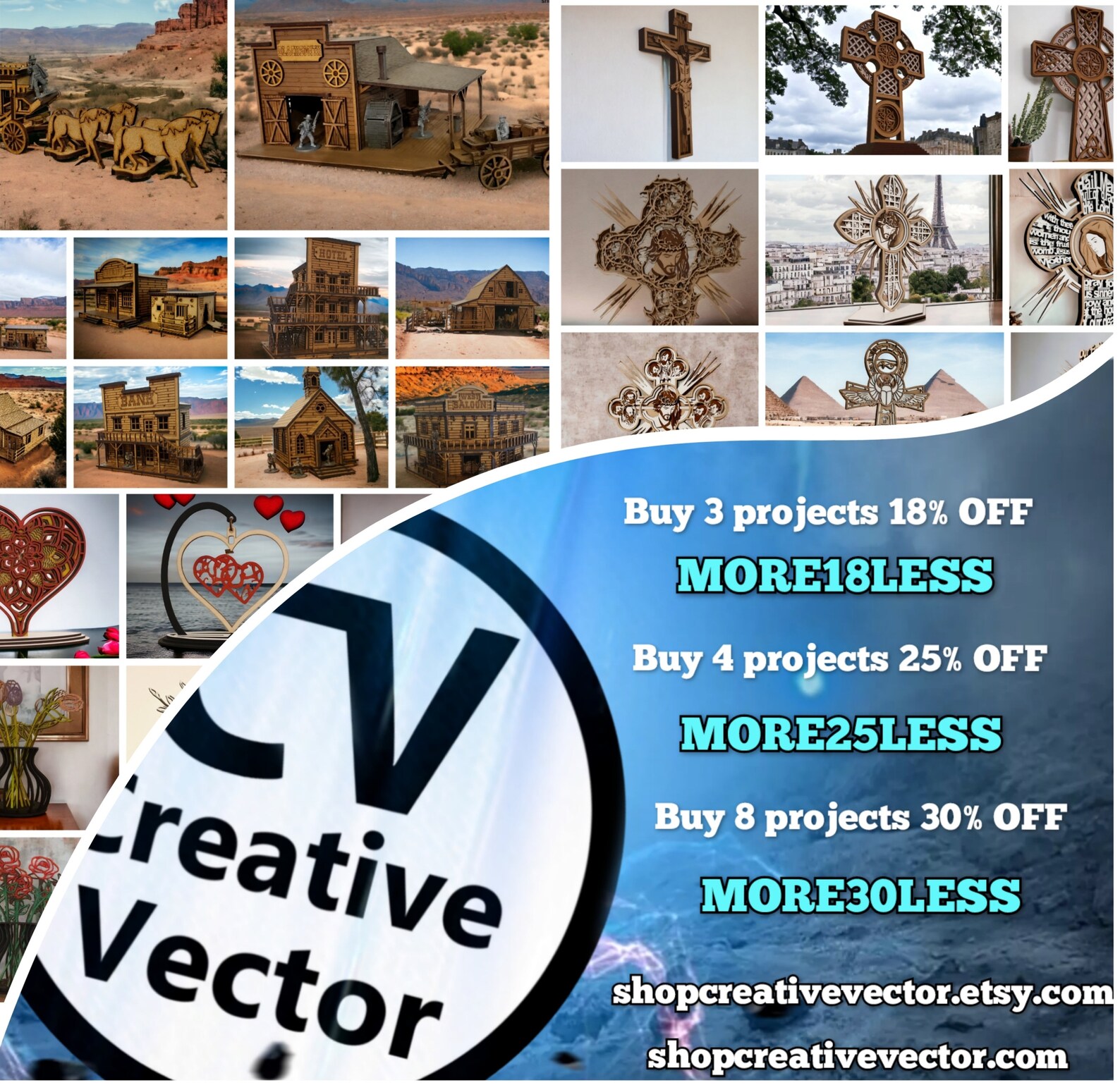 Files for Laser Cut Cross of Thorns: 4-layer SVG DXF PDF - Etsy