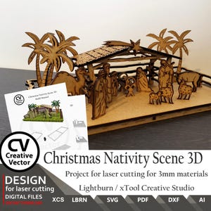 Files for Laser Cutting Christmas Nativity Scene 3D | SVG | XCS | DXF ...