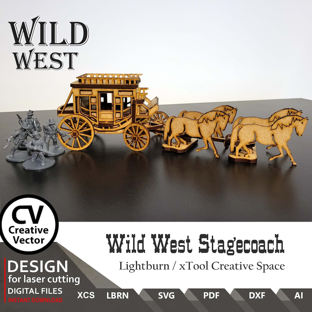 Laser Cut Files - Wild West Stagecoach SVG | XCS | Dxf | Ready for ...