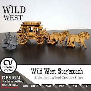 Laser Cut Files - Wild West Stagecoach SVG | XCS | Dxf | Ready for ...