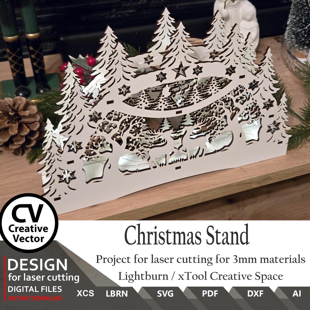 Files for Laser Cutting Standing Christmas Trees, Christmas Silhouette ...
