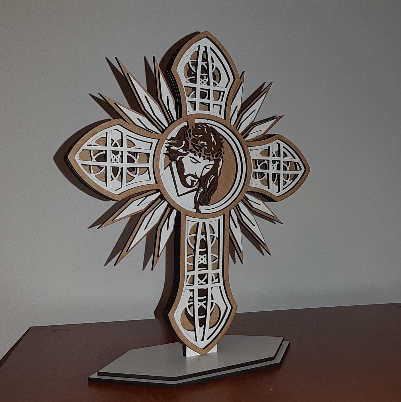 Jesus Cross 4 Layers SVG DXF PDF Easy to Laser Cut - Etsy