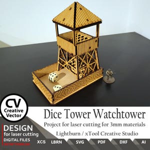 Files for Laser Cutting Dice Tower Watchtower | SVG | XCS |dxf | Ai | Lightburn | for Laser ...
