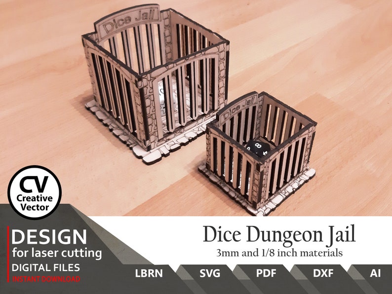 Files for Laser Cut Dice Jail SVG,DXF, XCS : Dungeon Games (digital ...