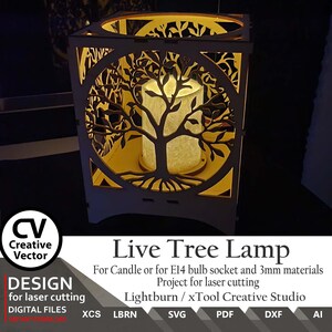 Live Tree Lamp | SVG | XCS | Ai | Lightburn | Easy to Laser Cut | DXF ...