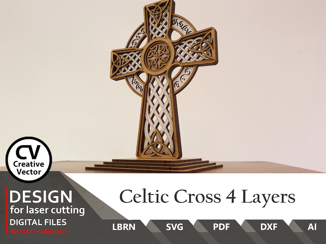Celtic Cross SVG: 4 Layer Files for Laser Cut (digital Download) - Etsy