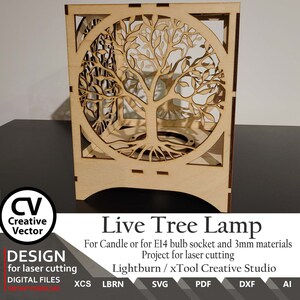 Live Tree Lamp | SVG | XCS | Ai | Lightburn | Easy to Laser Cut | DXF ...