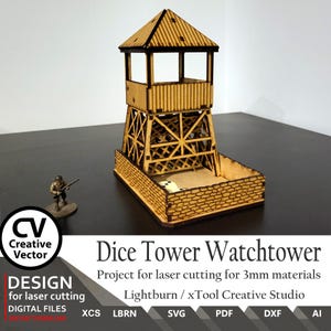Files for Laser Cutting Dice Tower Watchtower | SVG | XCS |dxf | Ai | Lightburn | for Laser ...