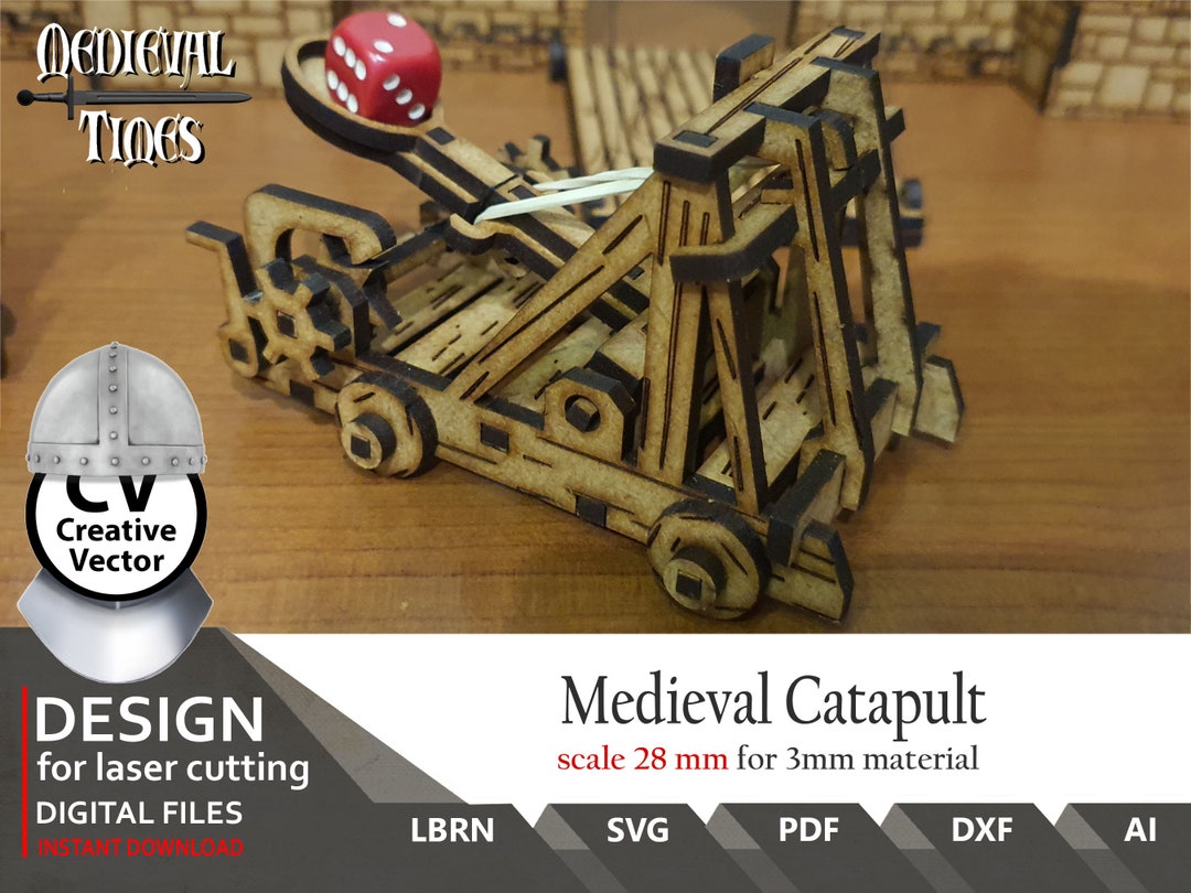 Files for Laser Cut Medieval Catapult Files: 28mm Scale (SVG, DXF ...
