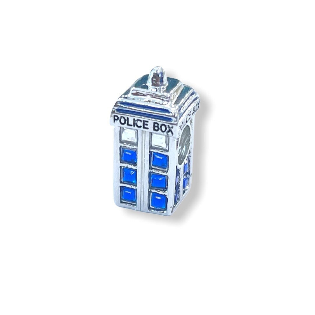Time Travel Police Box Charm With Stones - Etsy