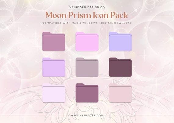 Moon Prism Desktop Folder Icons Sailor Moon Desktop | Etsy