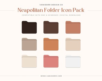 Boho Neutral Desktop Folder Icons for Mac & Windows Aesthetic - Etsy