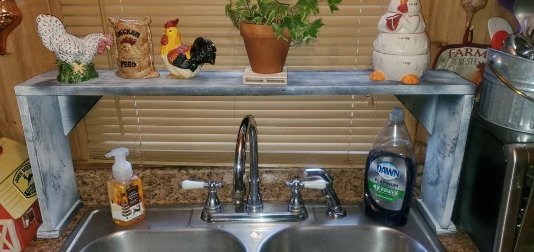 5.5" Depth Sink Shelf | Wood Kitchen Shelf | Kitchen Organizer | Over ...