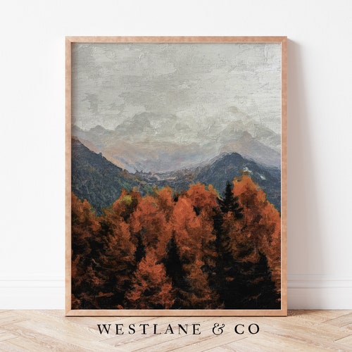 Autumn Landscape Print Fall Foliage Wall Art Autumn Trees - Etsy