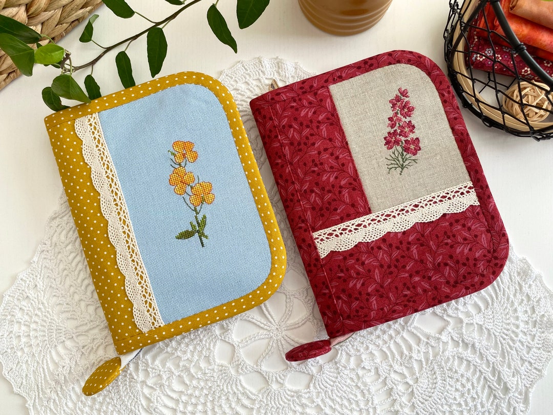 Compact Zipper Organizer, Zipper Project Organizer, Hand-embroidered ...