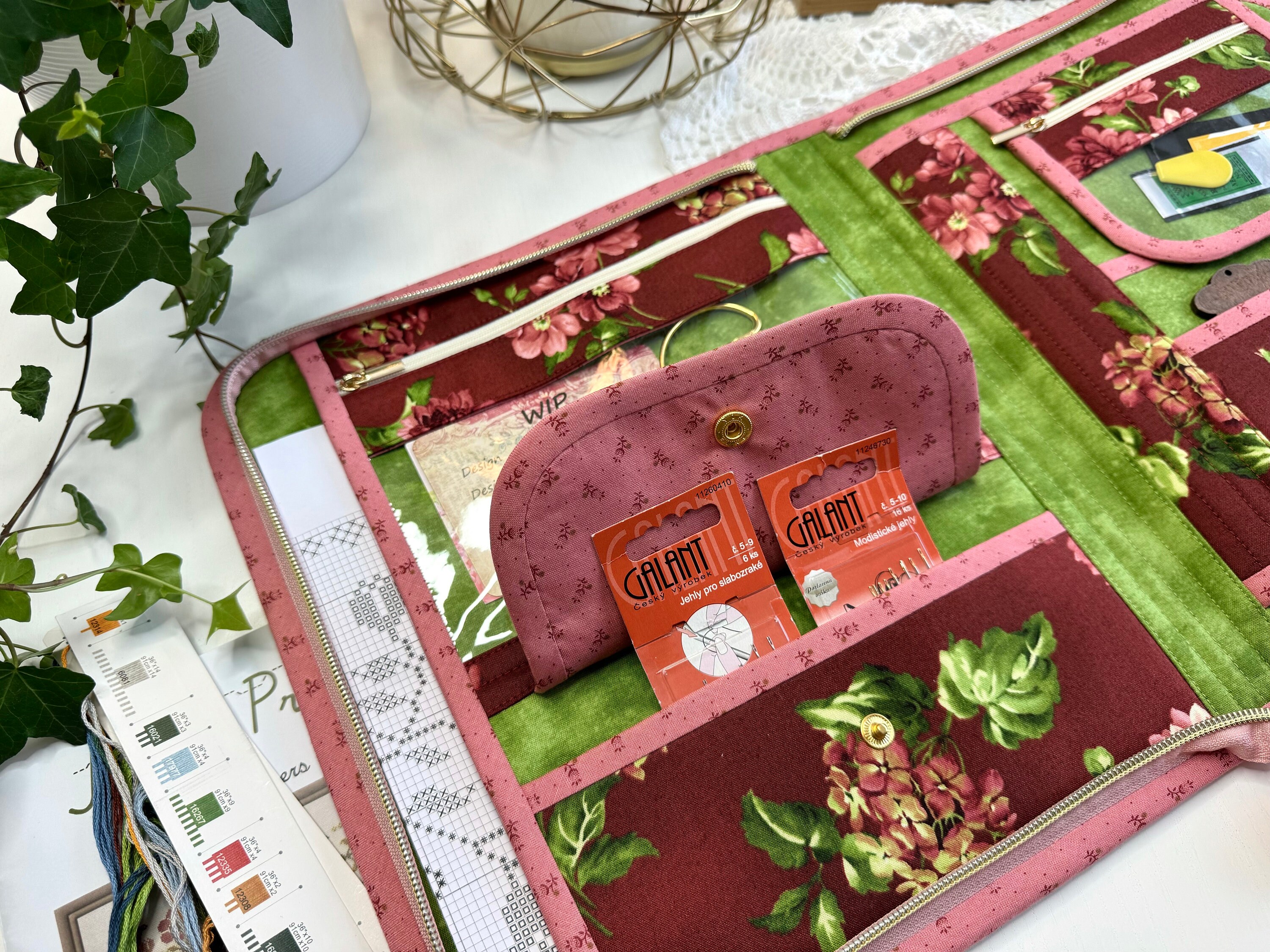 Large Textile Zipper Organizer, Pink Zipper Organizer Folder, Project ...