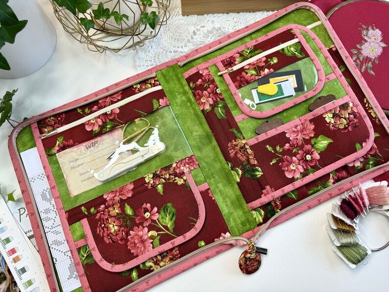 Large Textile Zipper Organizer, Pink Zipper Organizer Folder, Project ...