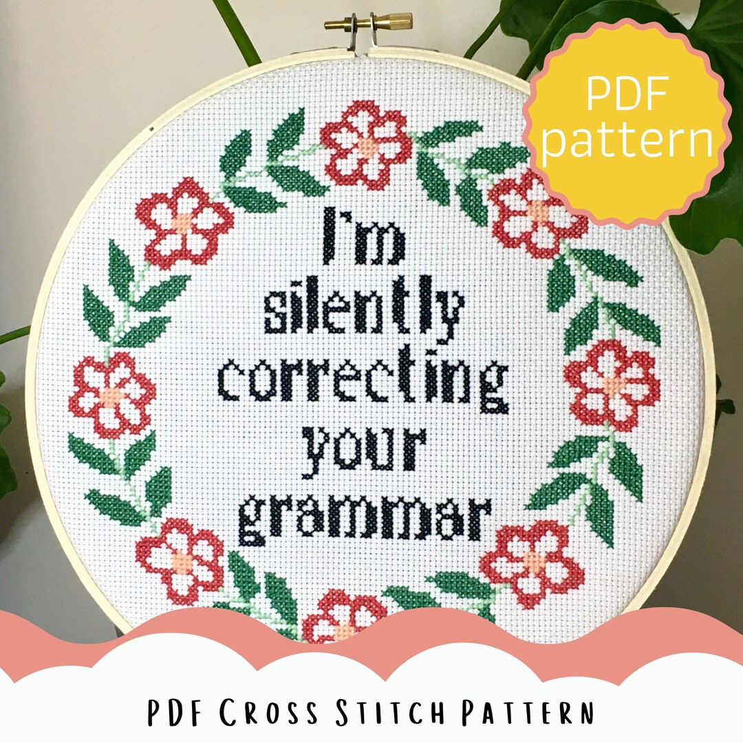 Word Nerd PDF Cross Stitch Pattern, Digital Download - Etsy