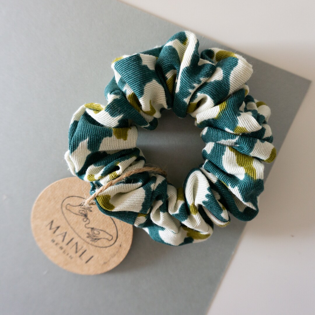 Retro Green Leo Print Scrunchie - Etsy
