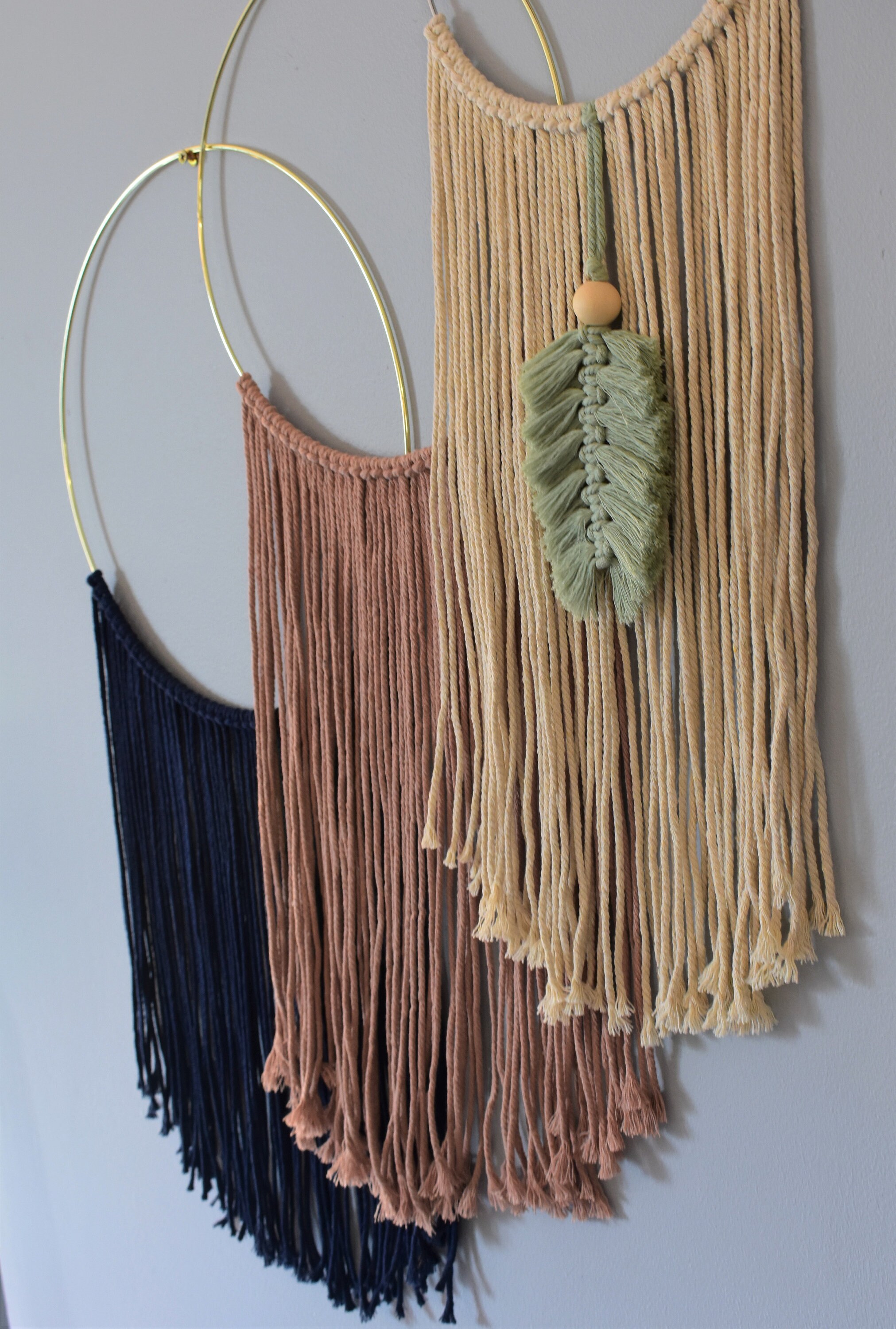 Simple Macrame Wall Hoop Macrame Wall Hanging Simple Round | Etsy