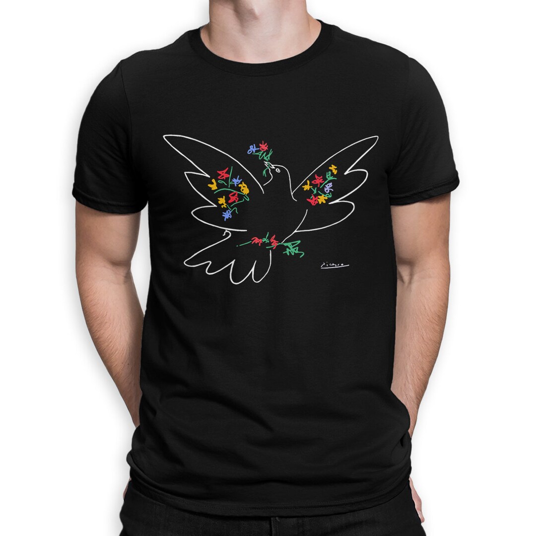 Pablo Picasso Dove of Peace T-shirt, 100% Cotton Tee, Men's Women's All ...