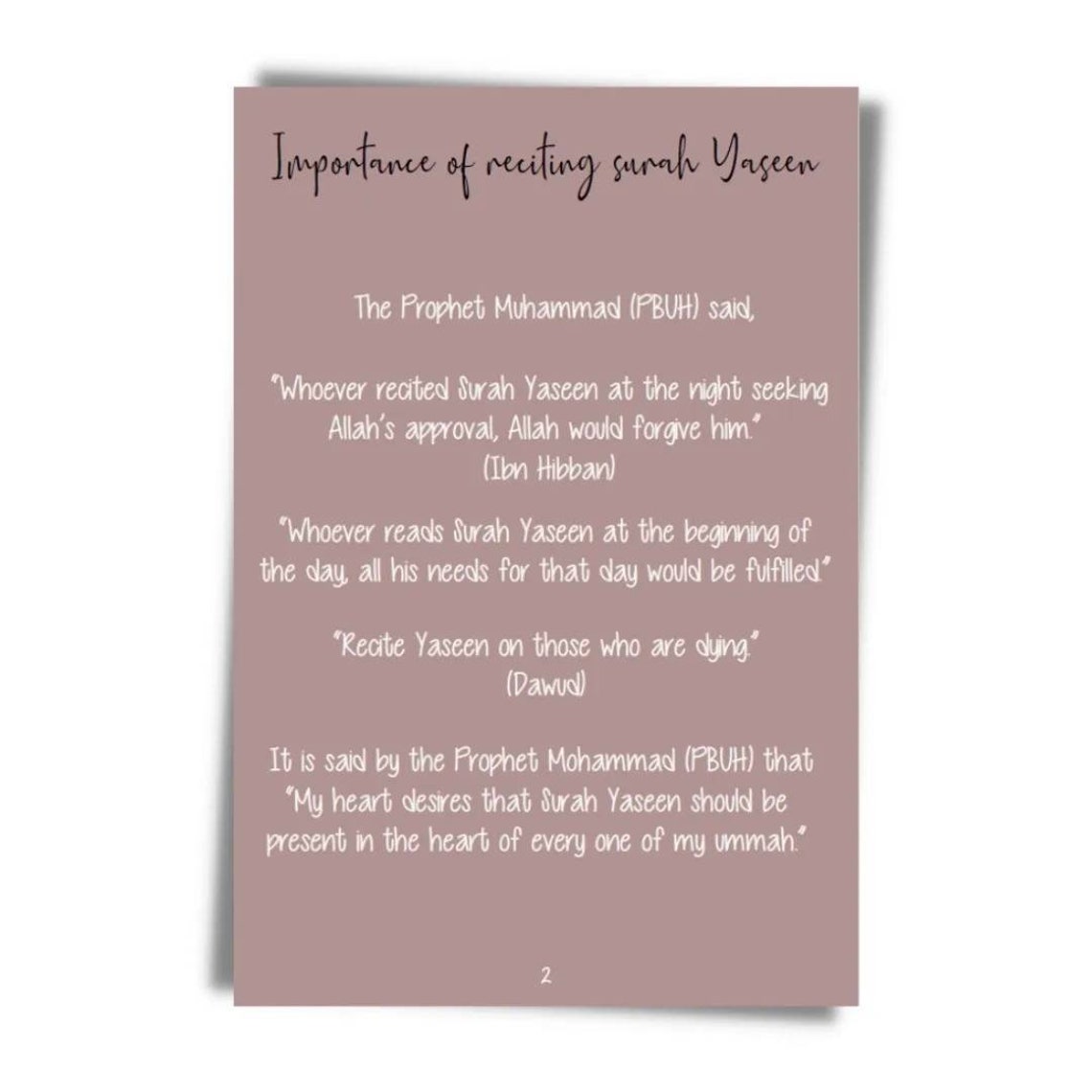 Surah Yaseen Flashcards Islamic Flashcards. A6 Cards Islamic - Etsy