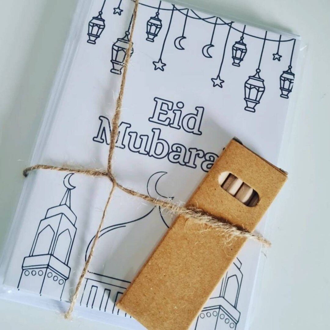 6 Pack Colour Me in Cards. Eid Cards. Ramadan Eid Gifts Islamic Gifts ...