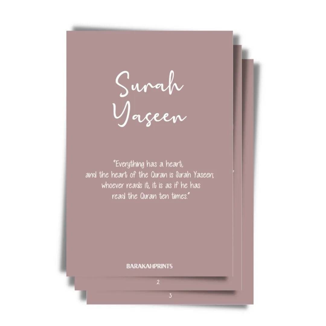 Surah Yaseen Flashcards Islamic Flashcards. A6 Cards Islamic - Etsy