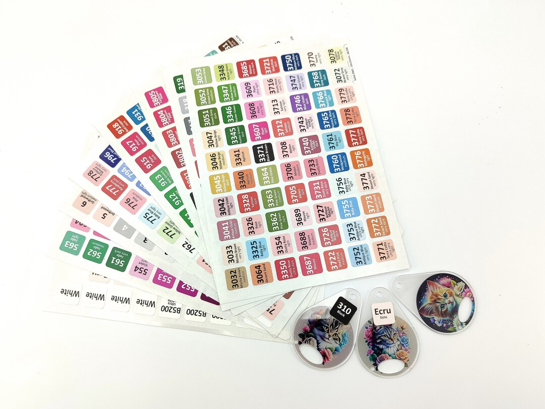 DMC Floss Vinyl Stickers 16x16mm / Vinyl Labels DMC Floss or Diamond ...