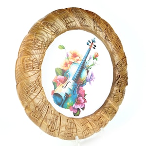 Musical Frame / Carved Wooden Round Frame / Mirror Frame / Photo Frame ...