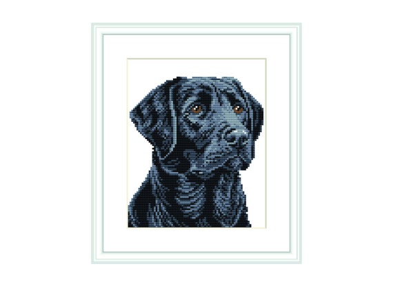 Black Labrador Retriever Cute Cross Stitch Pattern / Dog | Etsy