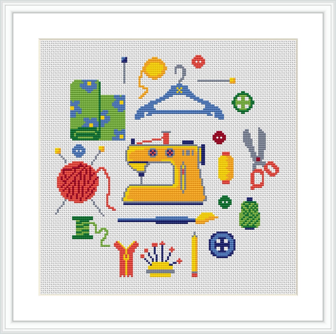 Sewing Cross Stitch Pattern, Instant Download PDF, Counted Cross Stitch ...