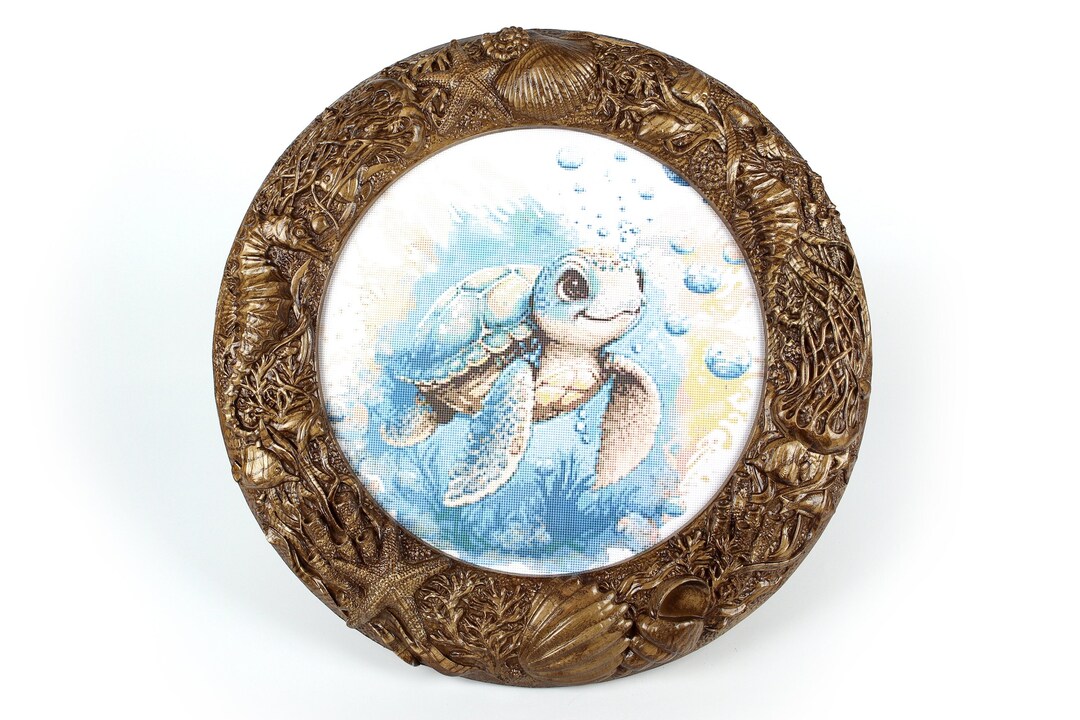 Marine Theme / Carved Wooden Round Frame / Mirror Frame / Photo Frame ...