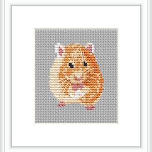 Hamster Cross Stitch Pattern PDF Small and Easy Stitch "hamster" - Etsy
