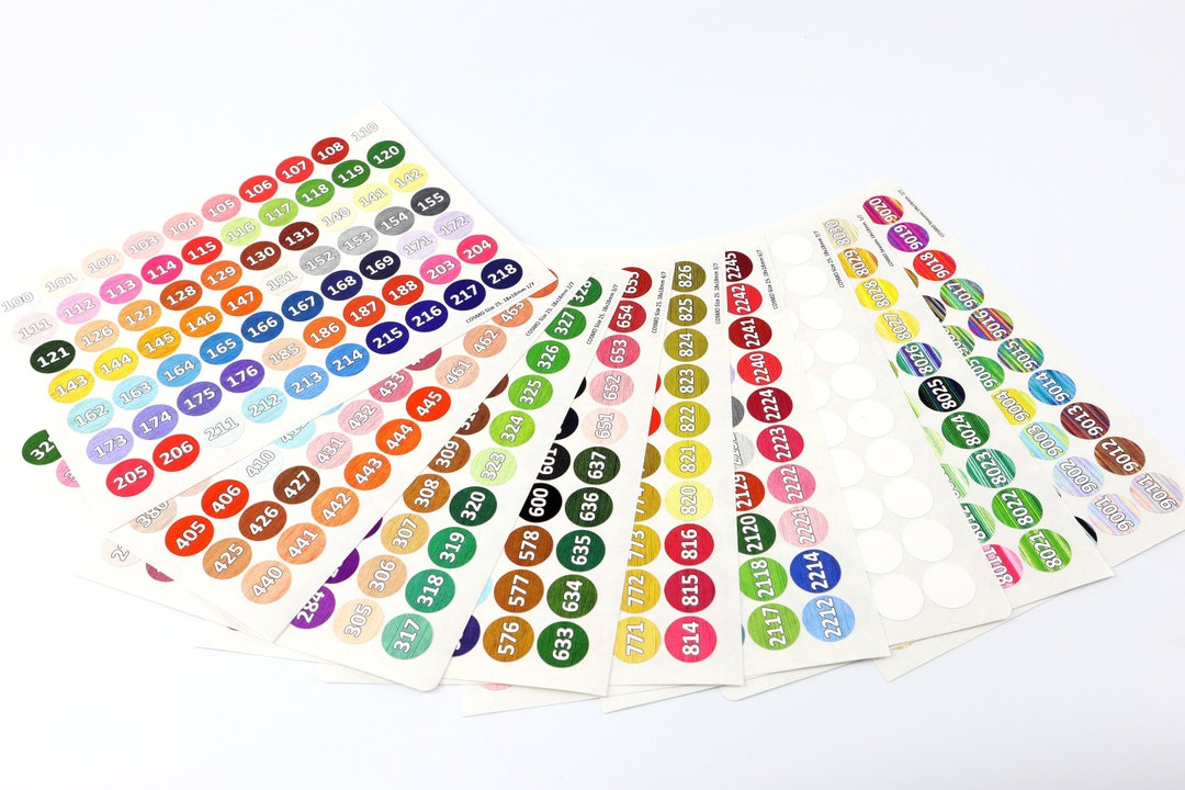 Vinyl Stickers COSMO FLOSS / Color Round Stickers 18mm - Etsy