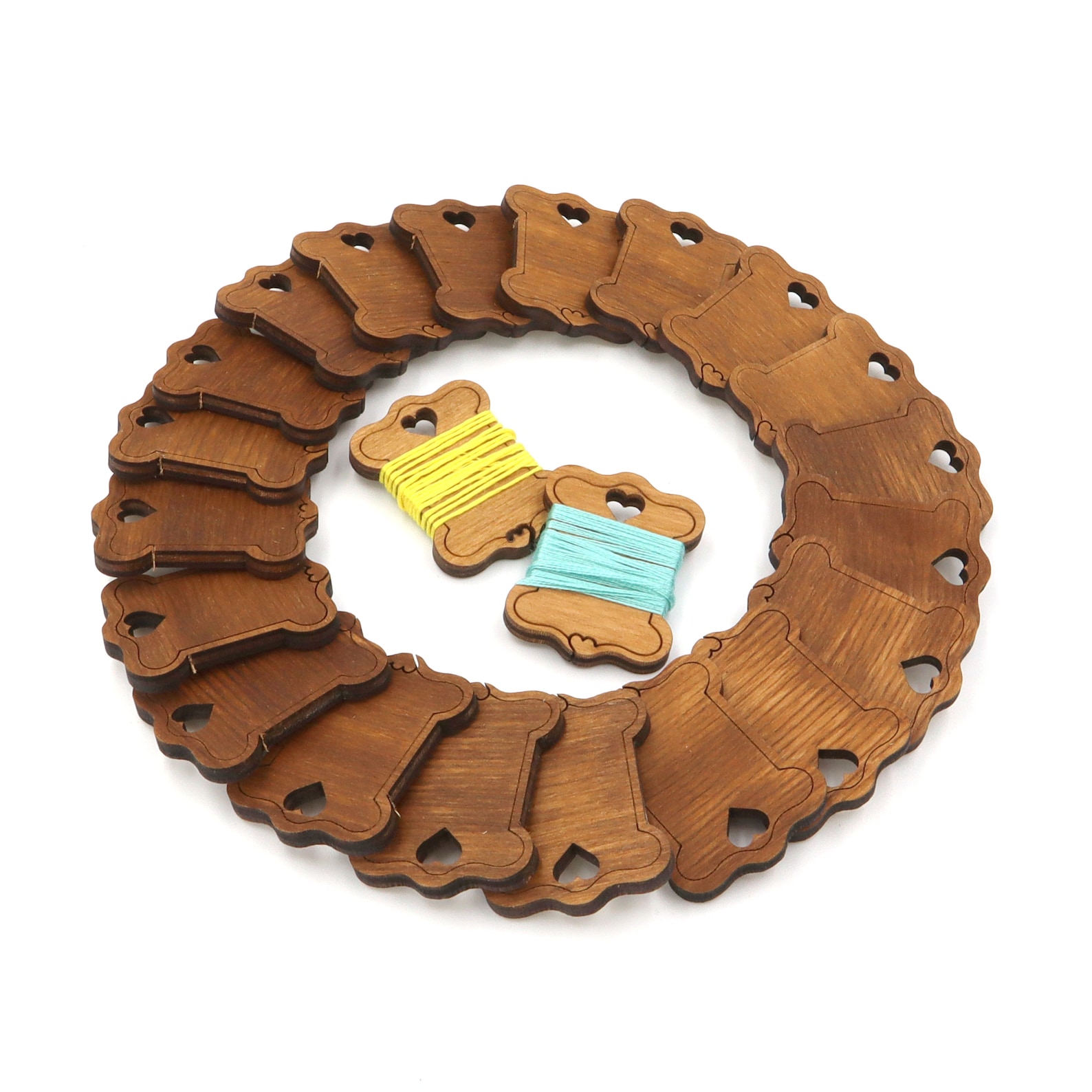 Set of 20 Wooden Bobbins for Thread and Ribbons. - Etsy