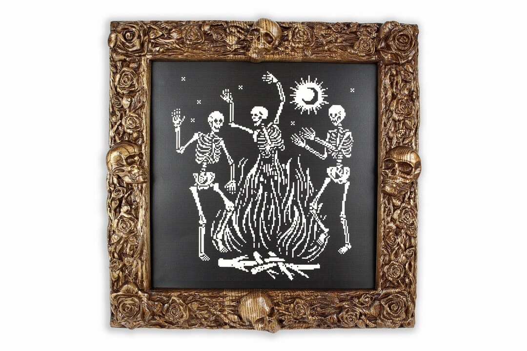 Gothic Skull and Roses Square Frame / Mirror Frame / Photo Frame ...