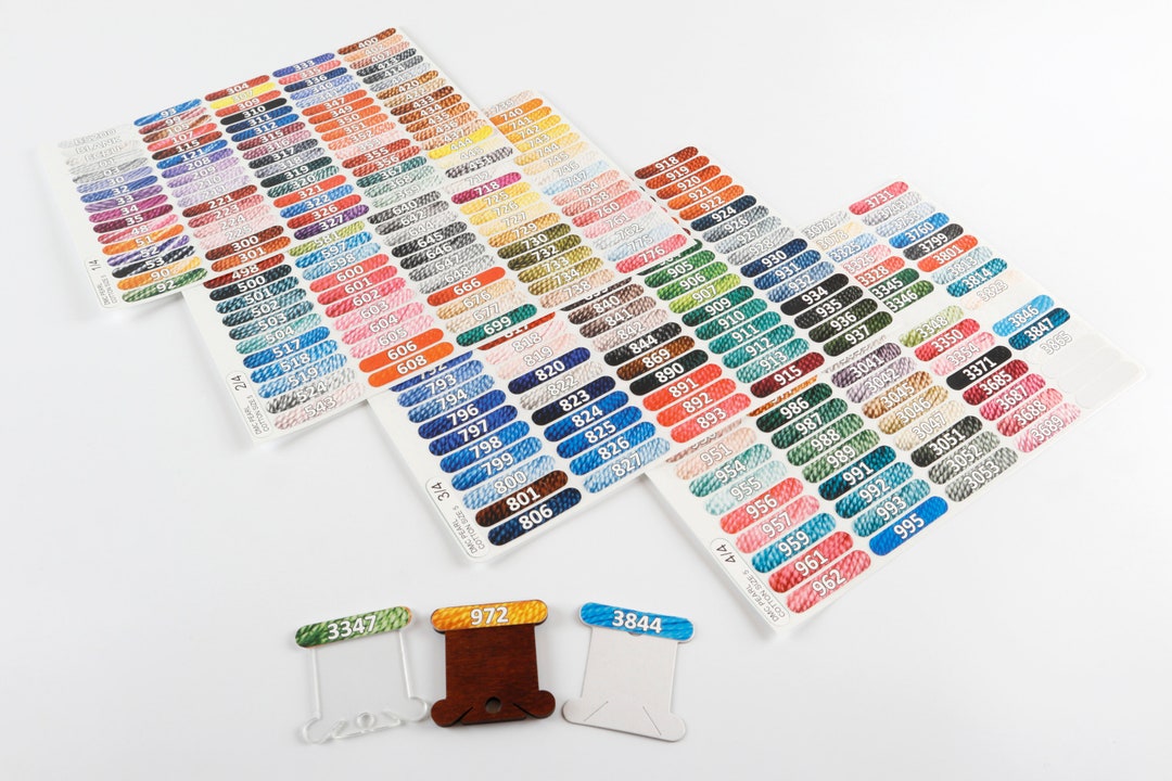 DMC Pearl Cotton Floss Vinyl Stickers. 8*39mm. Floss Bobbin Stickers ...