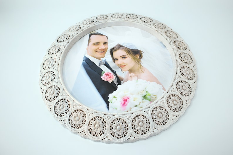 Wooden Round Frame. Wedding Photo Frame. Mirror Frame. Custom Size ...