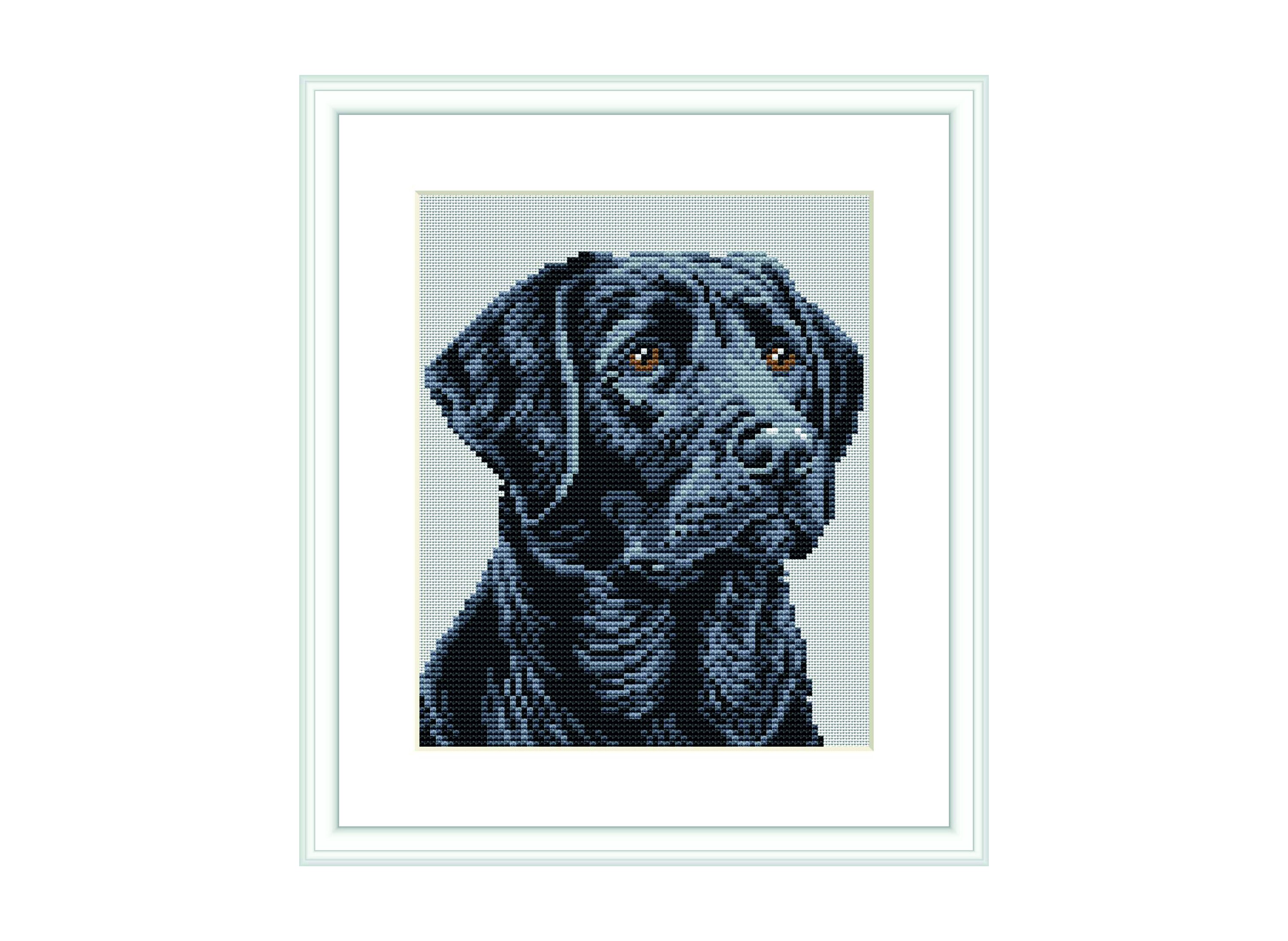 Black Labrador Retriever Cute Cross Stitch Pattern / Dog Portrait ...