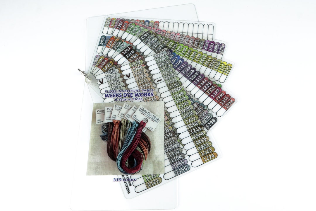 Floss Inventory Weeks Dye Works 6-strand Floss. Thread Chart. the ...
