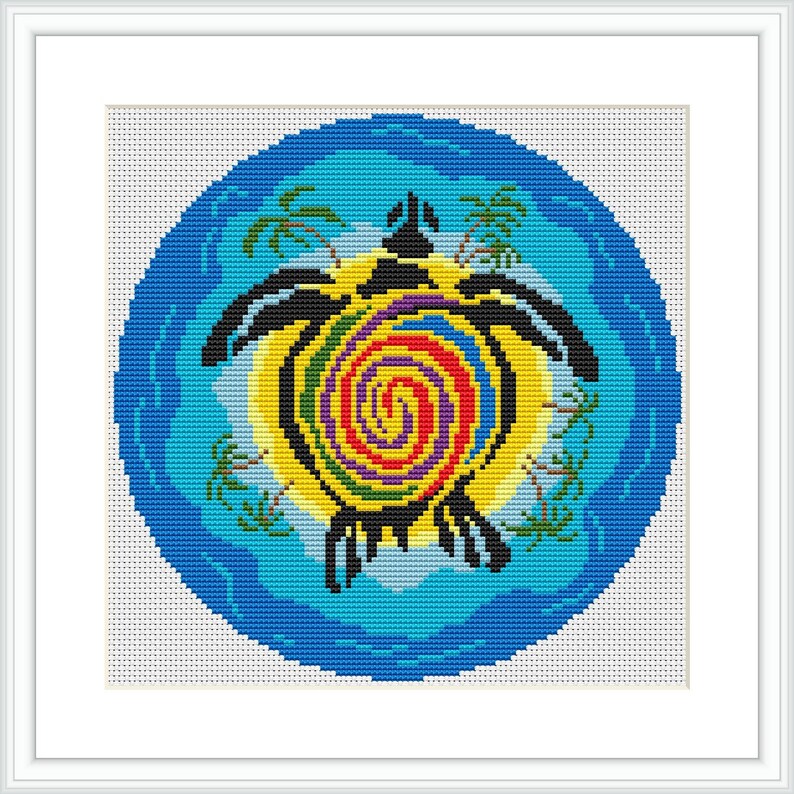 Turtle Cross Stitch Pattern Turtle Pattern Sea Animal - Etsy