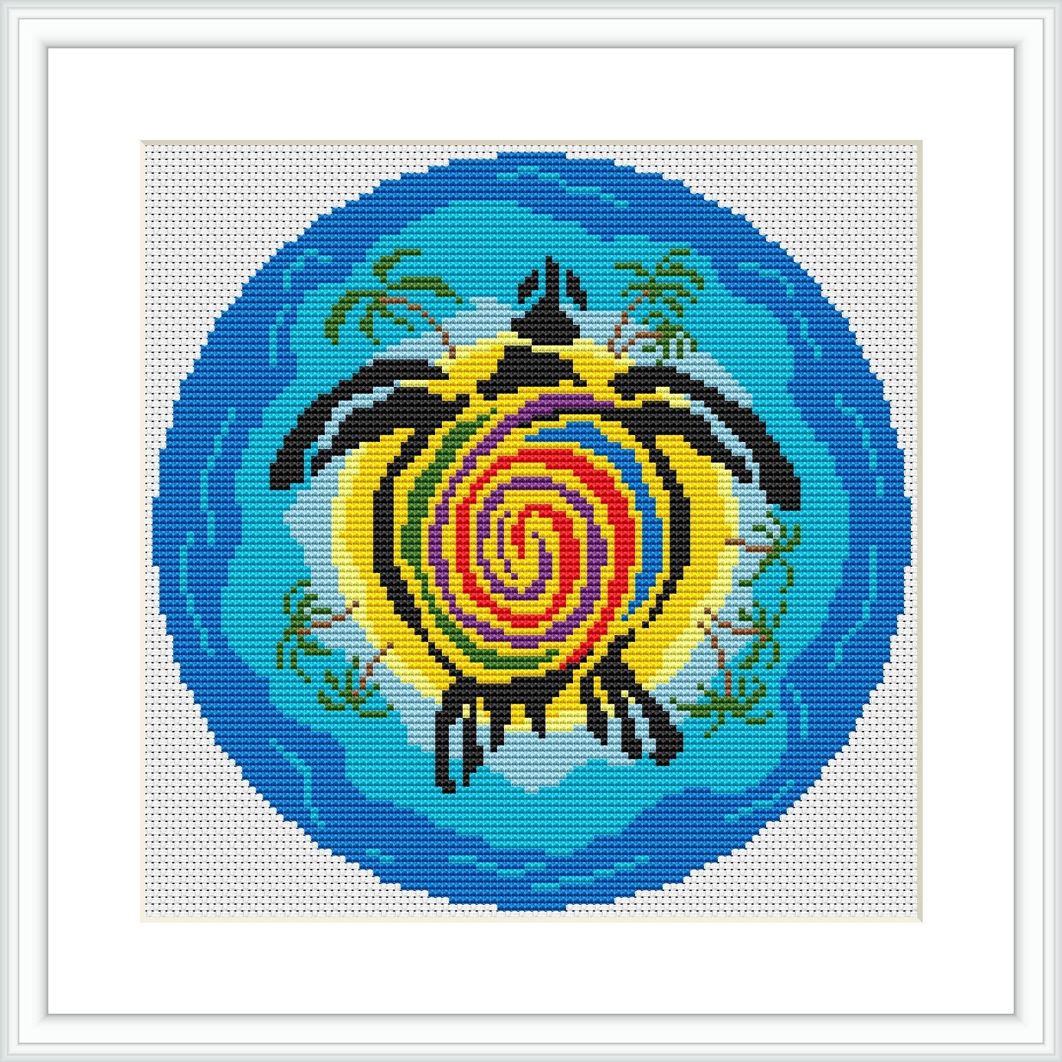 Turtle Cross Stitch Pattern Turtle Pattern Sea Animal - Etsy