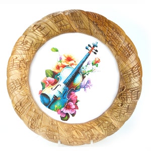Musical Frame / Carved Wooden Round Frame / Mirror Frame / Photo Frame ...