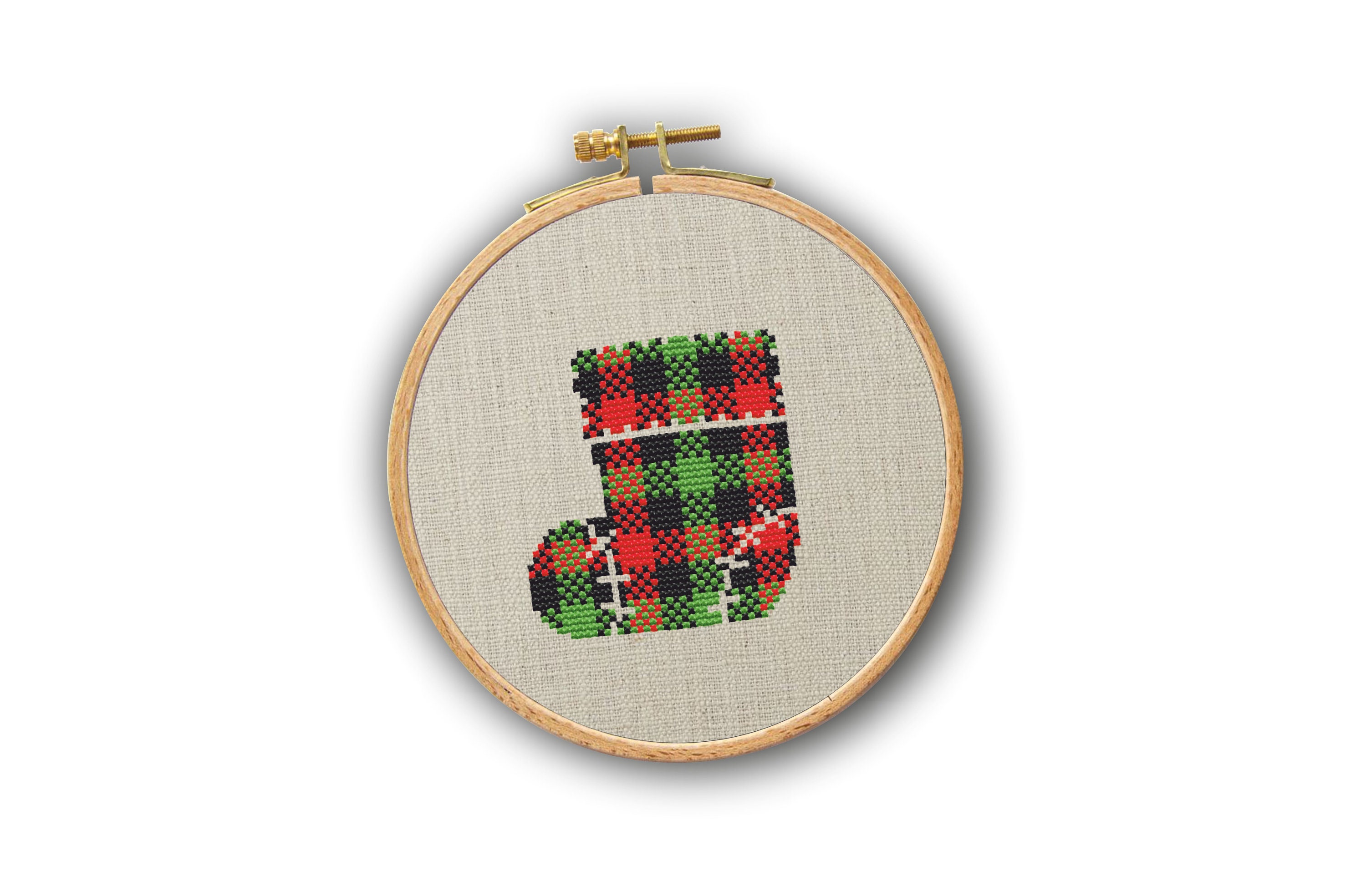 Sempler Christmas Plaid - Cross Stitch Pattern PDF - Etsy