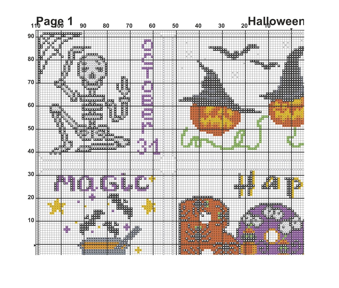 Halloween Sampler - Cross Stitch Pattern PDF - Etsy