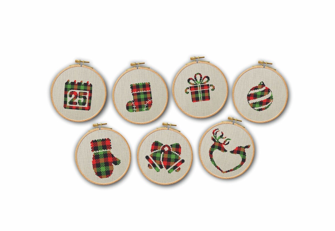 Sempler Christmas Plaid - Cross Stitch Pattern PDF - Etsy